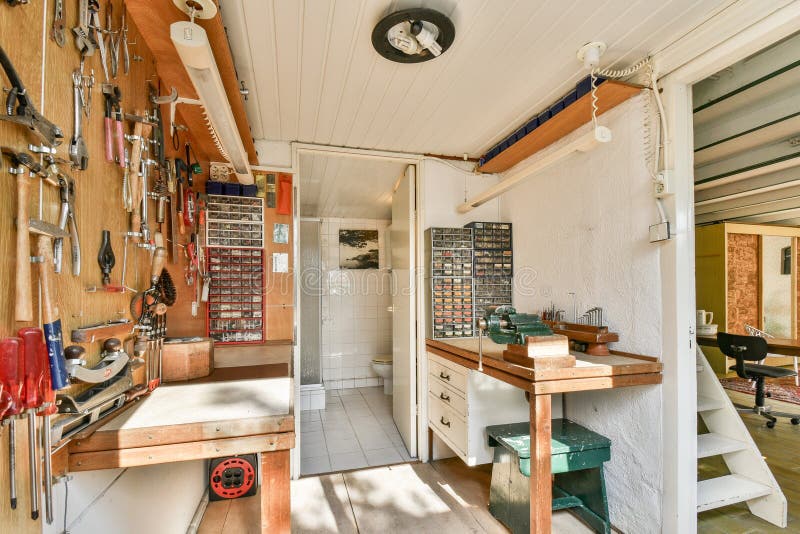 Well-Organized Workshop with Tools Stock Image - Image of nontoxic ...