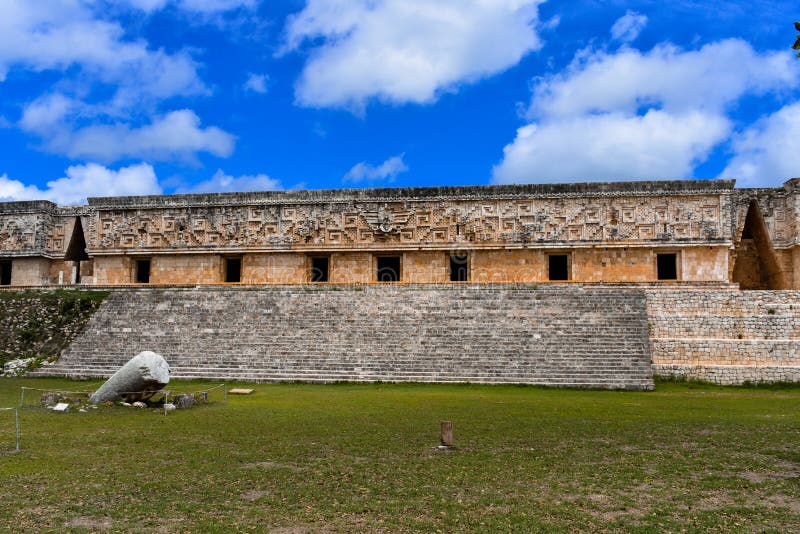Well-preserved Building from the Maya in Uxmal Stock Image - Image of ...