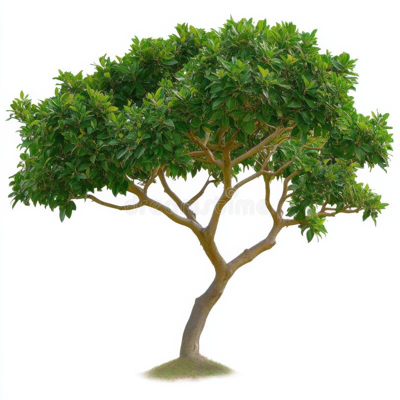 WellPruned Tree with Bright Glossy Leaves in Natural Light Setting ...