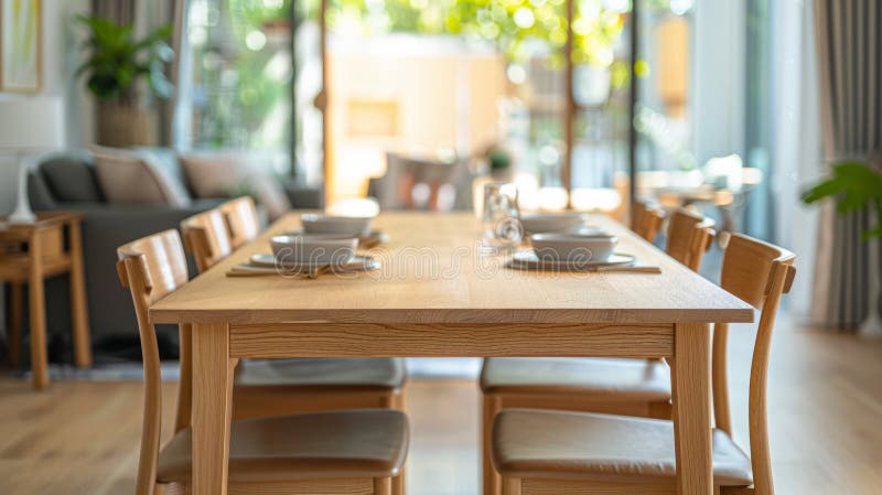 A Well-set, Modern Dining Table without People Stock Image - Image of ...