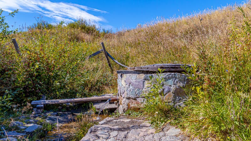 Well with Spring Water Standing in the Fields Stock Image - Image of ...