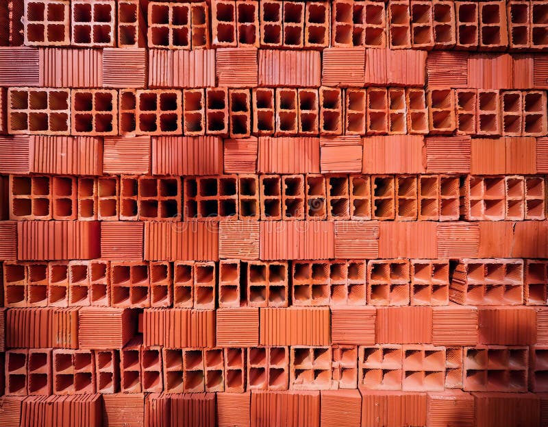 A Well-structured Background of Stacked New Red Bricks, Offering a ...