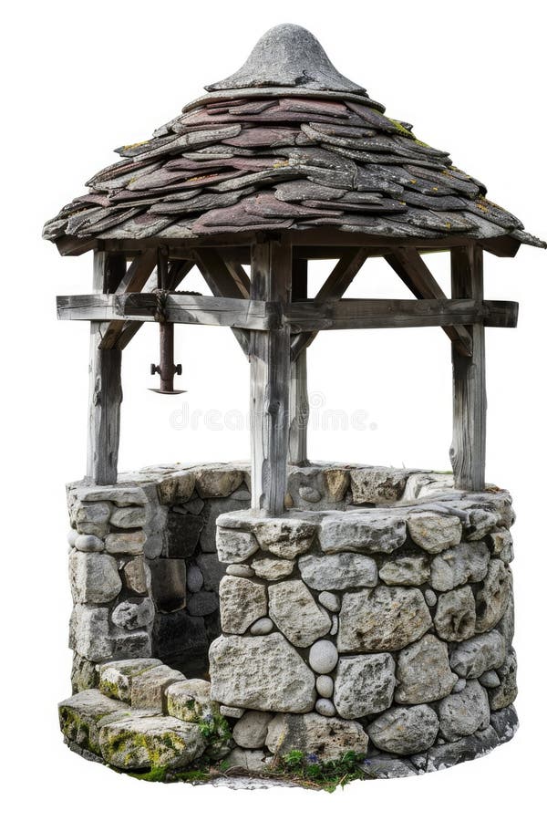 Well with a Unique Stone Roof, Suitable for Various Projects Stock ...