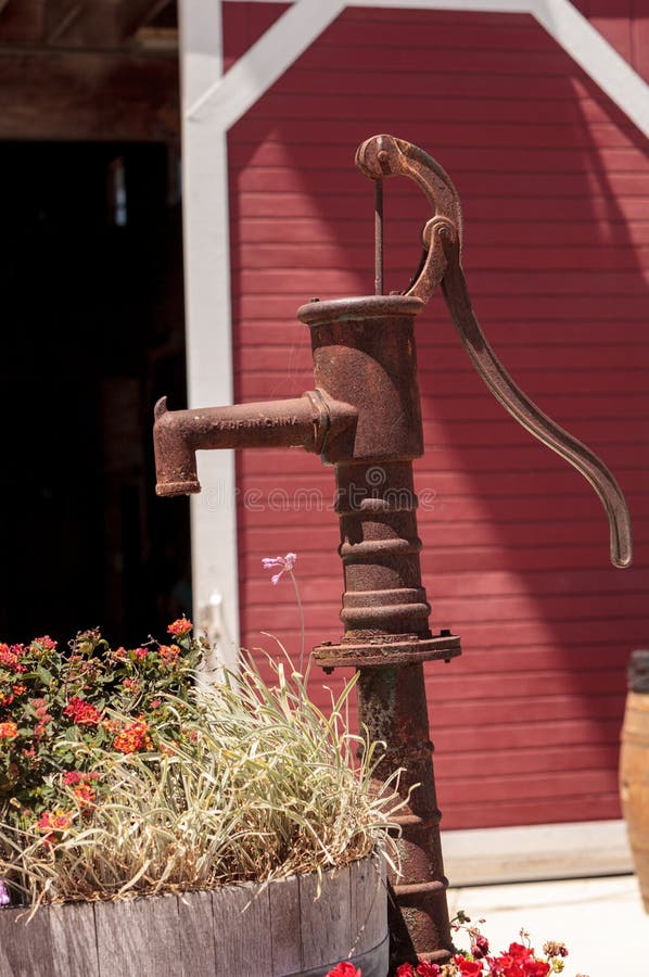 Well water pump on a farm stock image. Image of agriculture - 91635233