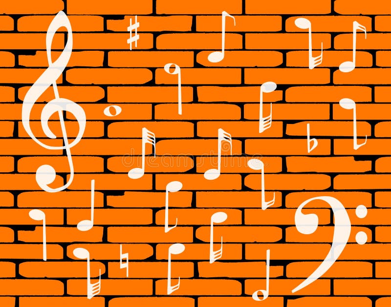 Musical Red Brick Wall Background Stock Vector - Illustration of ...