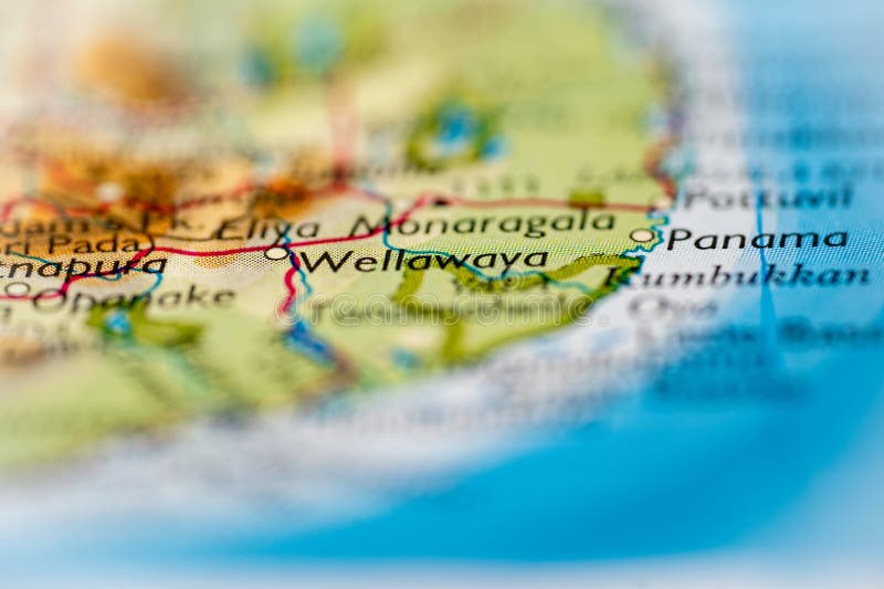 Wellawaya, Sri Lanka Highlighted on a World Map Stock Photo - Image of ...