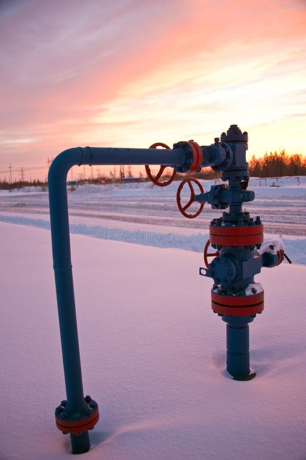 Wellhead stock image. Image of cold, western, pipeline - 17518835