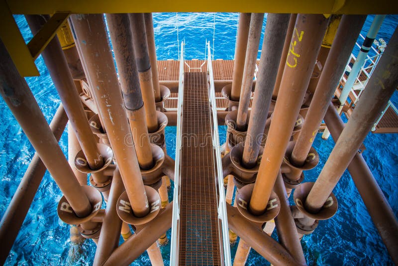 Well Slot and Casing of Production Tubing at Drain Deck of Oil and Gas ...