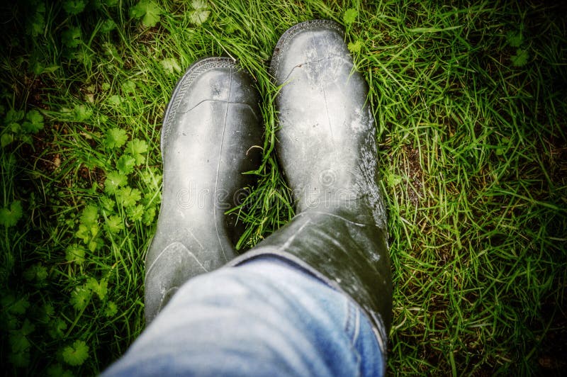 Wellies stock image. Image of grass, green, selfy, rain - 46594751
