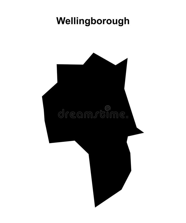 Wellingborough outline map stock vector. Illustration of great - 371647634