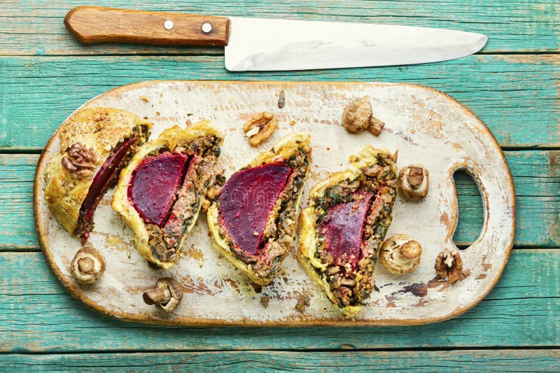 Wellington Beet or Beet Pie Stock Image - Image of appetizing, mushroom ...