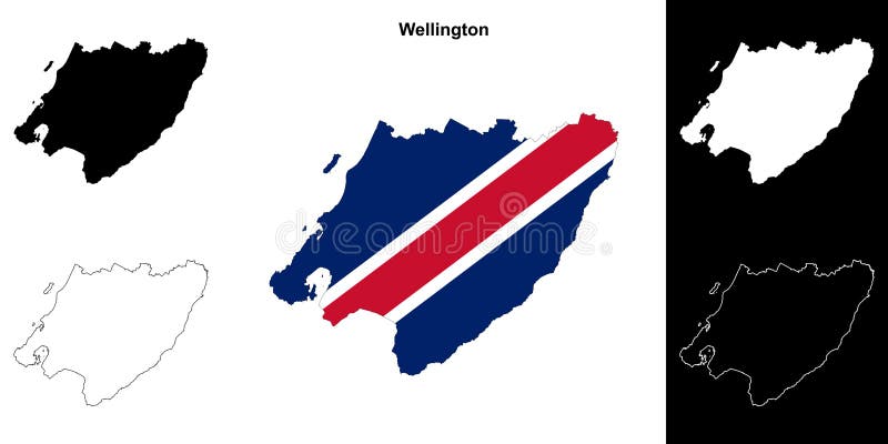 Wellington outline map stock vector. Illustration of metropolitan ...