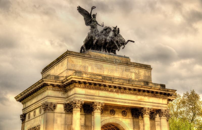 Wellington or Constitution Arch in London Stock Image - Image of ...