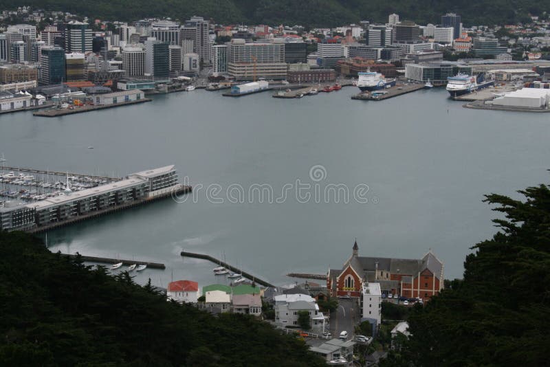 Wellington Harbour at a Birds Eye View Stock Photo - Image of coast ...