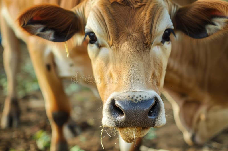 Welllit Image of Cow Chewing Cud with Visible Teeth Stock Photo - Image ...