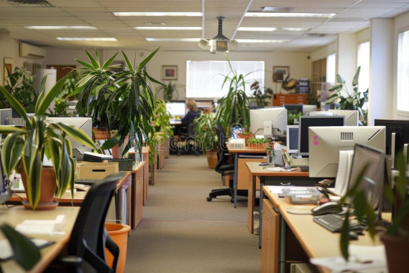 Modern Office Environment with Employees at Work Stock Image - Image of equipment, teamwork ...