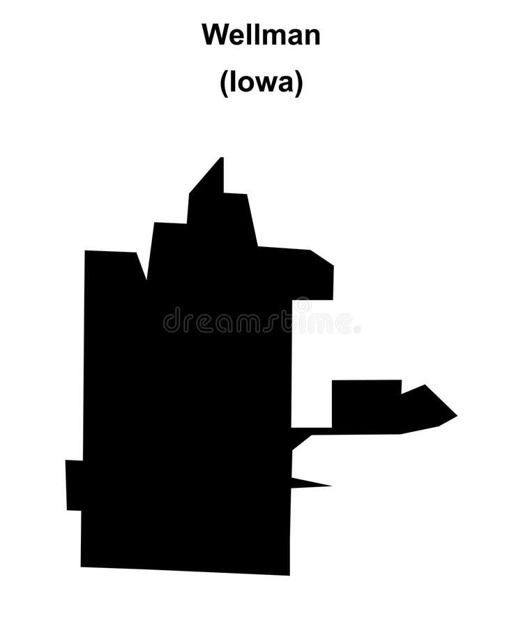 Wellman outline map stock vector. Illustration of city - 387208811