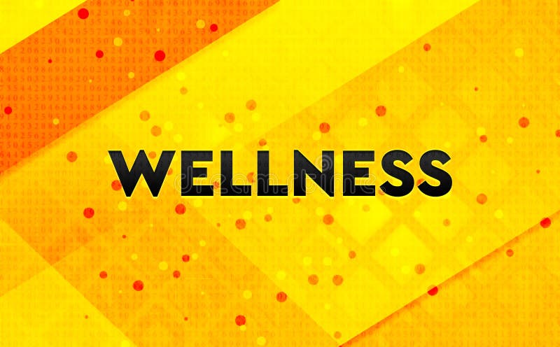 Wellness Abstract Digital Banner Yellow Background Stock Illustration ...