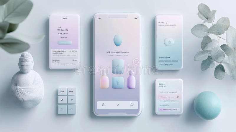 Wellness App Interface. Mobile Apps for Managing Emotions and Boosting ...