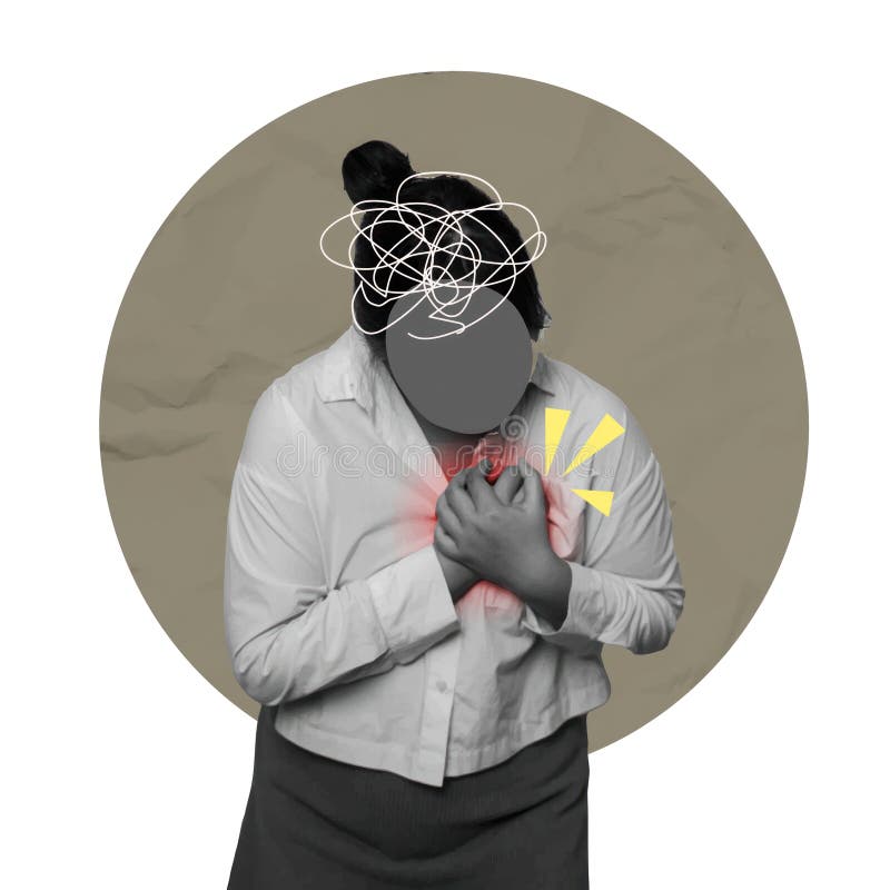 Wellness and Expressive Body Language Reflecting Pain. Vector ...