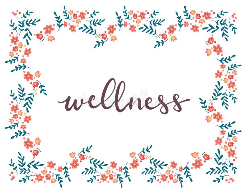 Wellness Handwritten Lettering Card Concept. Vector Illustration Design ...