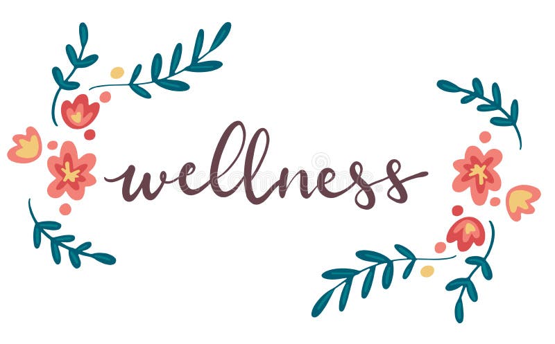 Wellness Handwritten Lettering Card Concept. Vector Illustration Design ...