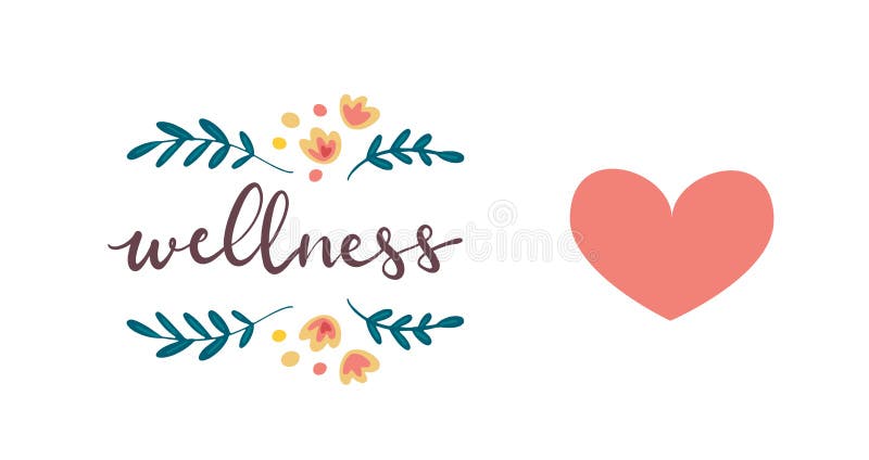 Wellness Handwritten Lettering Card Concept. Vector Illustration Design ...