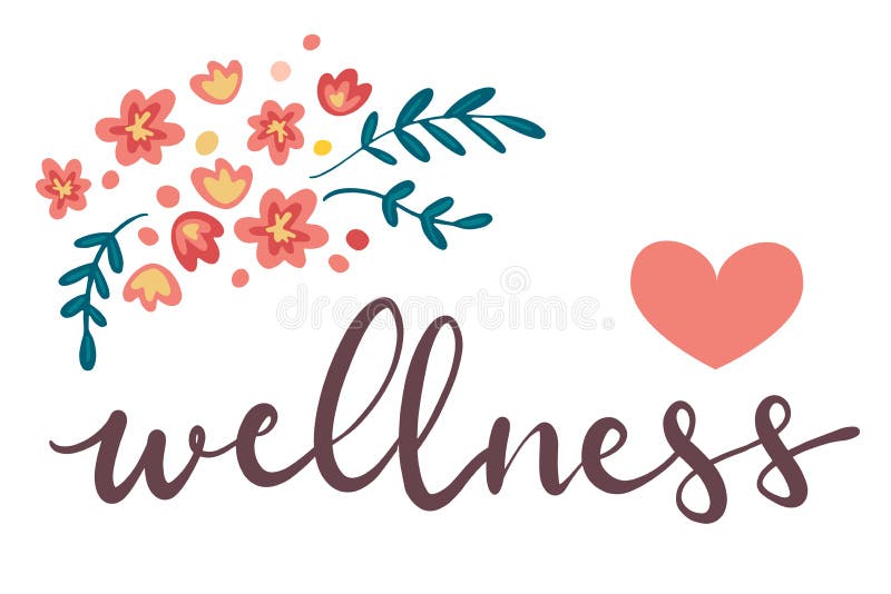 Wellness Handwritten Lettering Card Concept. Vector Illustration Design ...