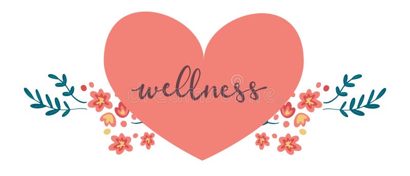 Wellness Handwritten Lettering Card Concept. Vector Illustration Design ...