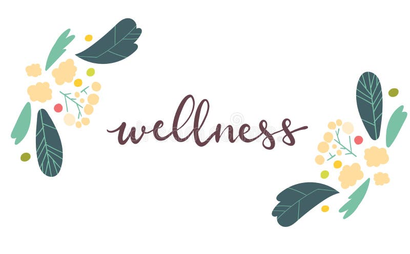Wellness Handwritten Lettering Card Concept. Vector Illustration Design ...