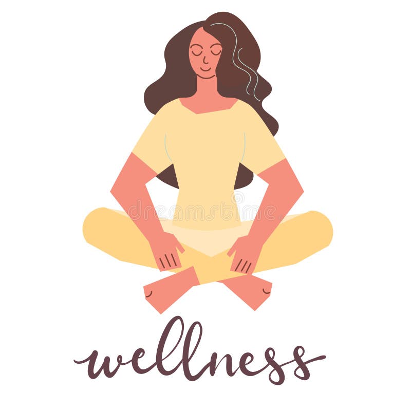 Wellness Handwritten Lettering Card Concept. Vector Illustration Design ...