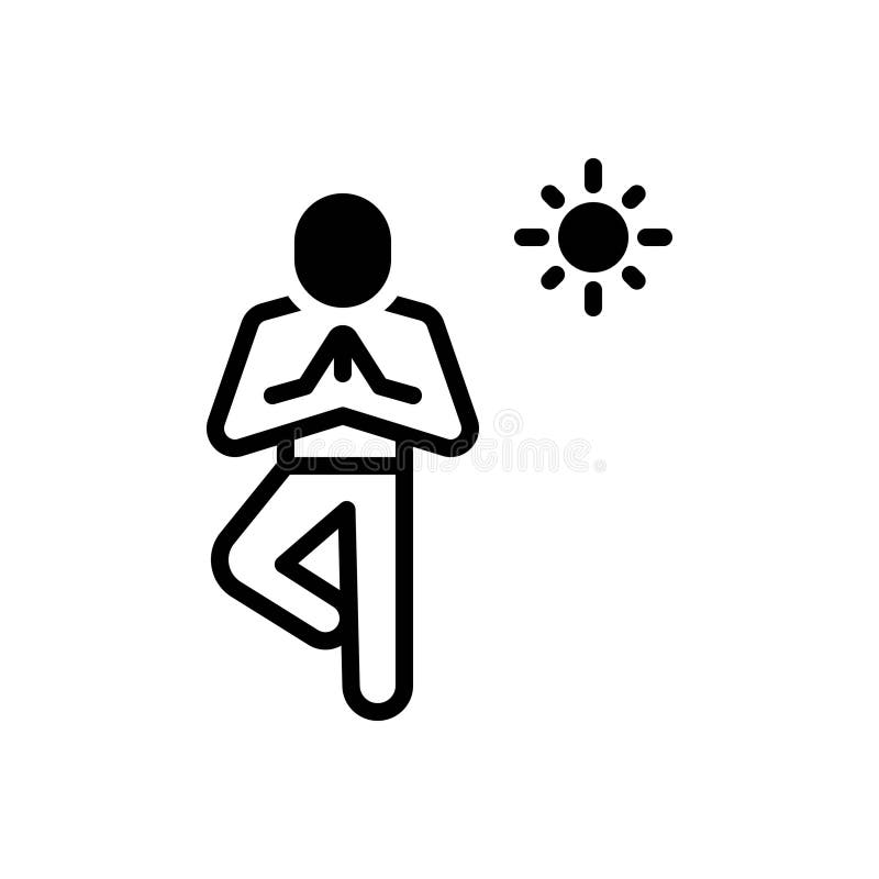 Black Solid Icon for Wellness, Wellbeing and Meditate Stock Vector ...