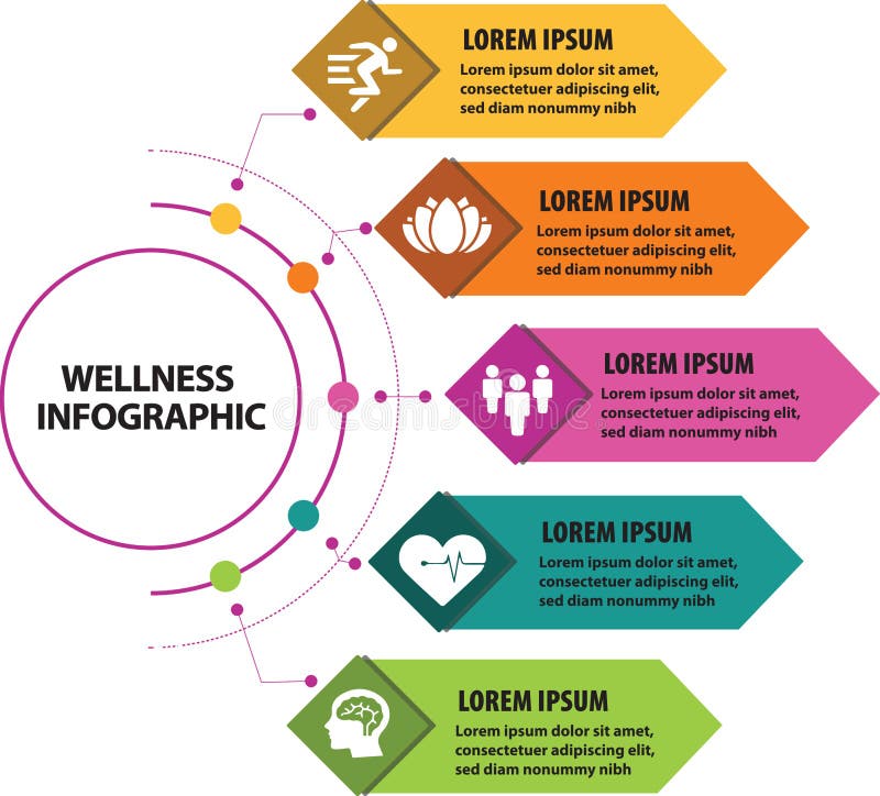 Wellness Infographic with Hexagon Pattern Stock Illustration ...