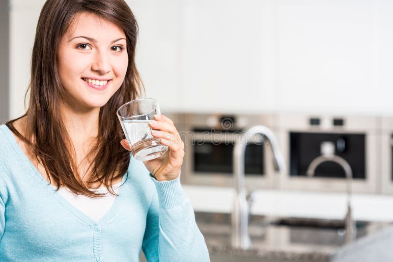 Wellness Lady Drinking Water Stock Photo - Image of glass, fresh: 64538900