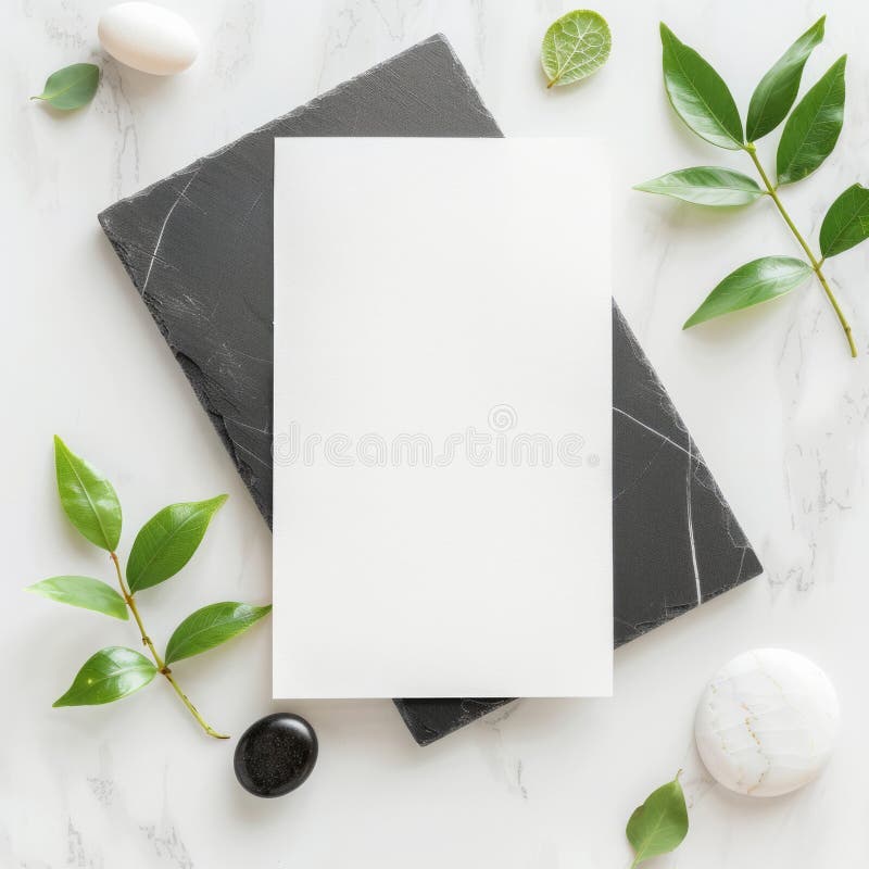 Wellness Message Space on a Marble Surface Surrounded by Natural ...