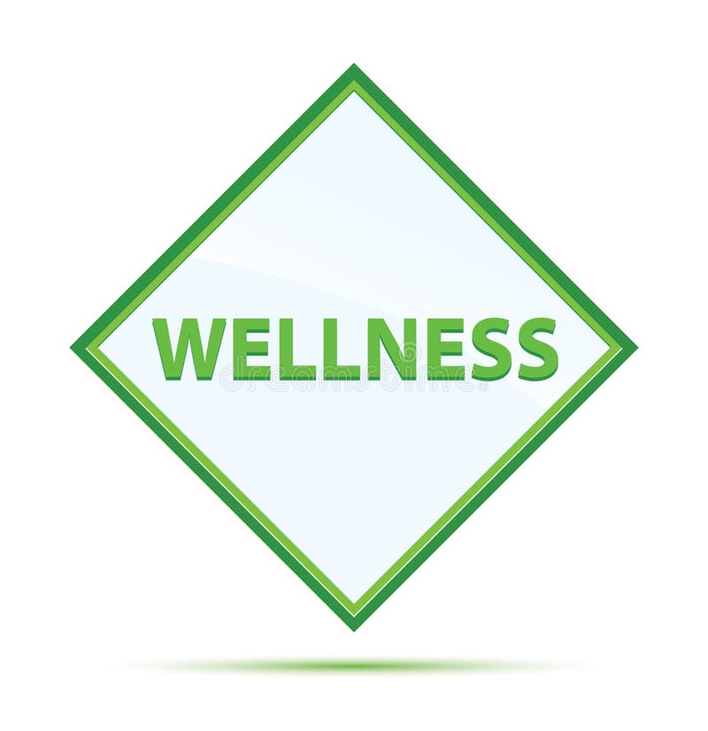 Wellness Modern Abstract Green Diamond Button Stock Illustration ...