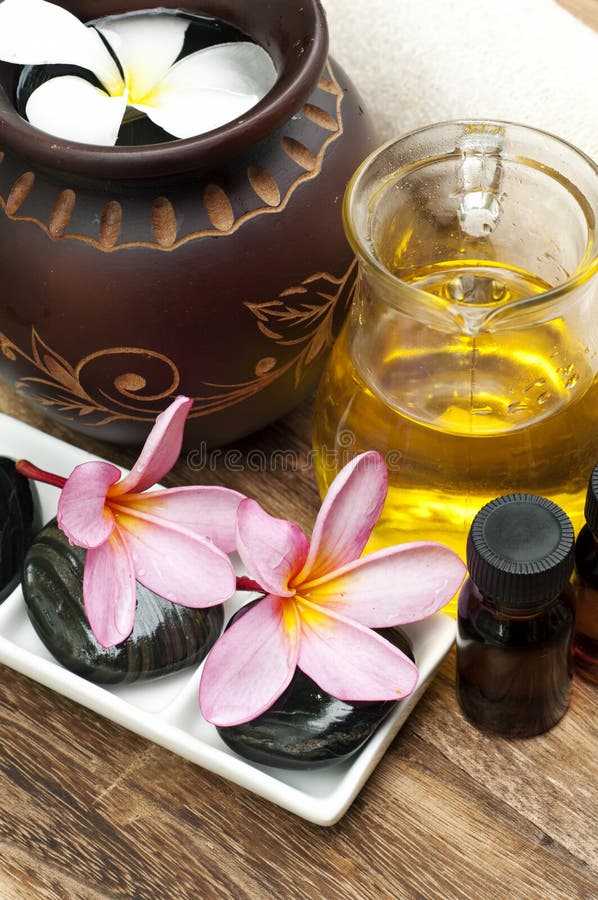Massage Oil in the Spa Salon Stock Image - Image of plant, candid: 13026931