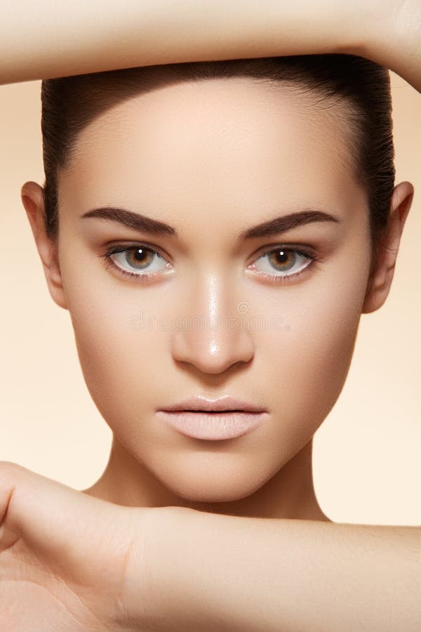Wellness, Spa & Health. Model Face with Clean Skin Stock Photo - Image ...