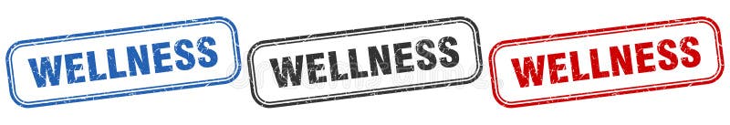 Wellness Square Isolated Sign Set. Wellness Stamp Stock Vector ...