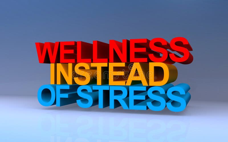 Wellness instead of Stress on Blue Stock Photo - Image of mindfulness ...