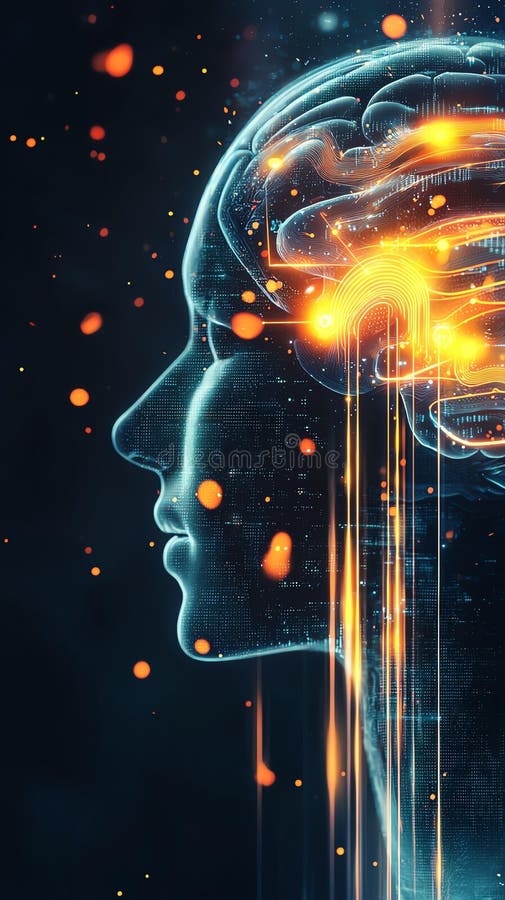 Wellness Trends, Holistic, Technology, Digital Brain Visualization with ...