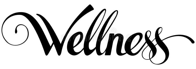 Wellness - Custom Calligraphy Text Stock Vector - Illustration of ...