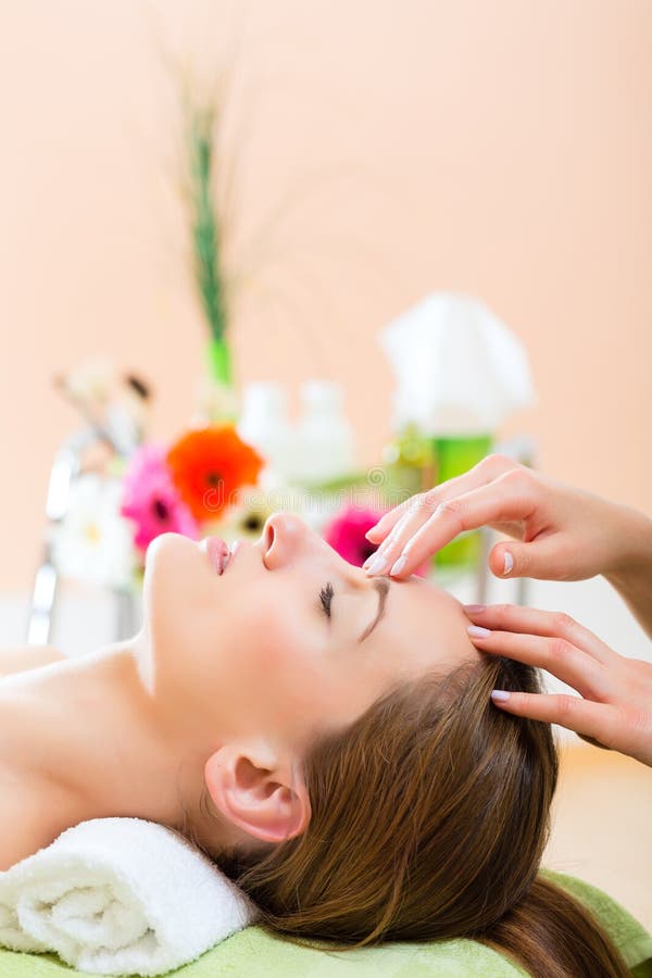 Wellness - Woman Getting Face Mask in Spa Stock Image - Image of ...