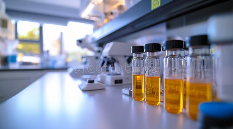 A WellOrganized Laboratory Setup Featuring Various Vials and Advanced ...