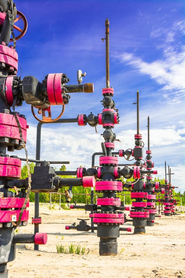 Wells that Extract Oil from the Field in Siberia Stock Image - Image of ...