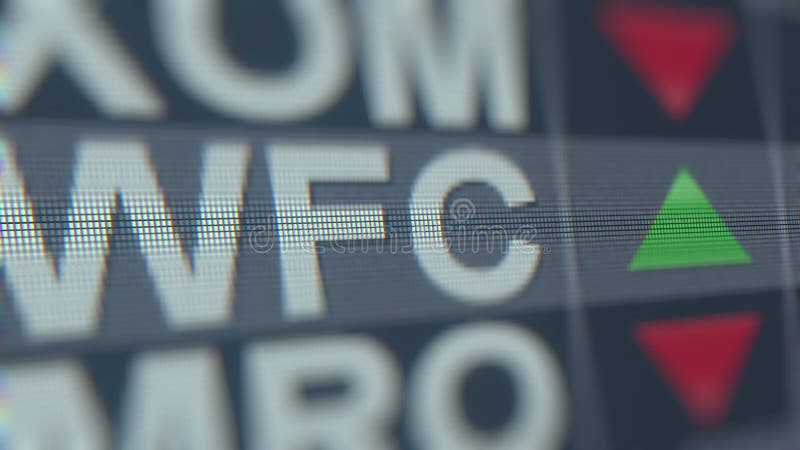 WELLS FARGO WFC Stock Ticker, Conceptual Editorial 3D Rendering Stock ...
