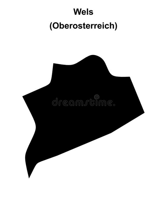 Wels outline map stock vector. Illustration of infographic - 371629328