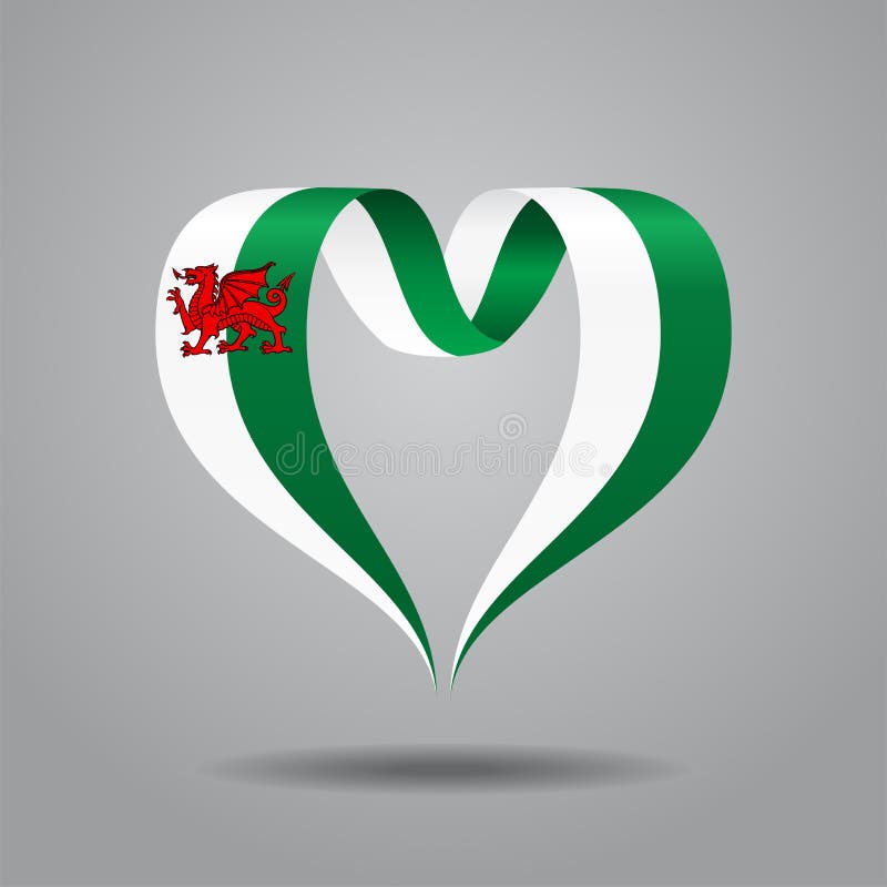 Welsh Flag Heart-shaped Ribbon. Vector Illustration. Stock Vector ...