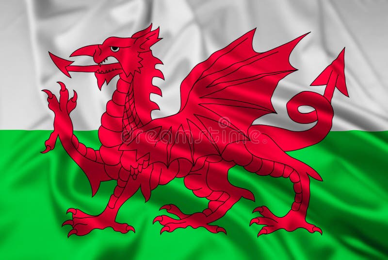The Welsh Flag Rippled stock illustration. Illustration of cymru ...