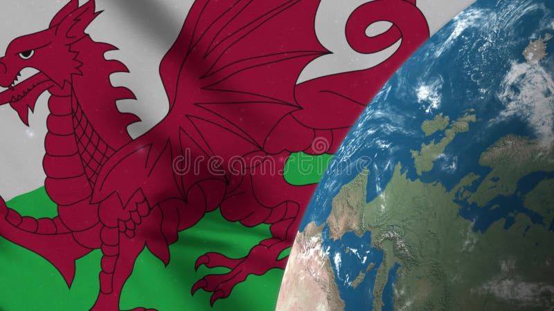Welsh Flag and Wales Map on Earth Globe 4K Stock Footage - Video of ...